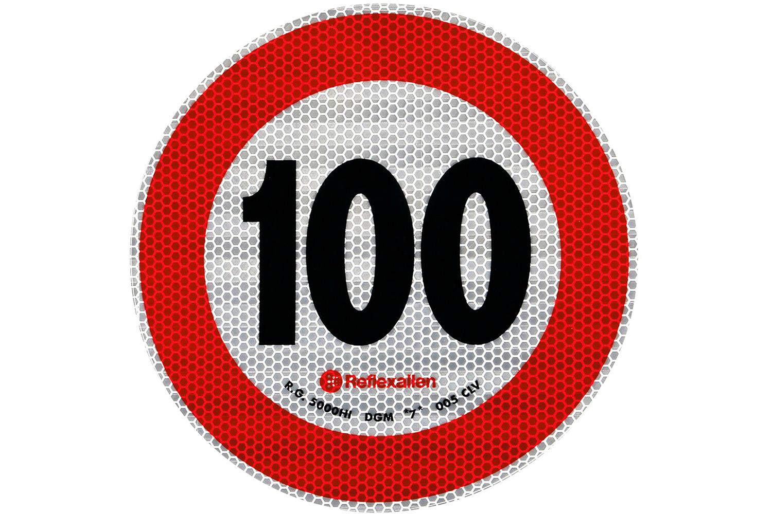 Reflective sticker LAMP speed limit 100 km/h sign B-33 - UNITRAILER