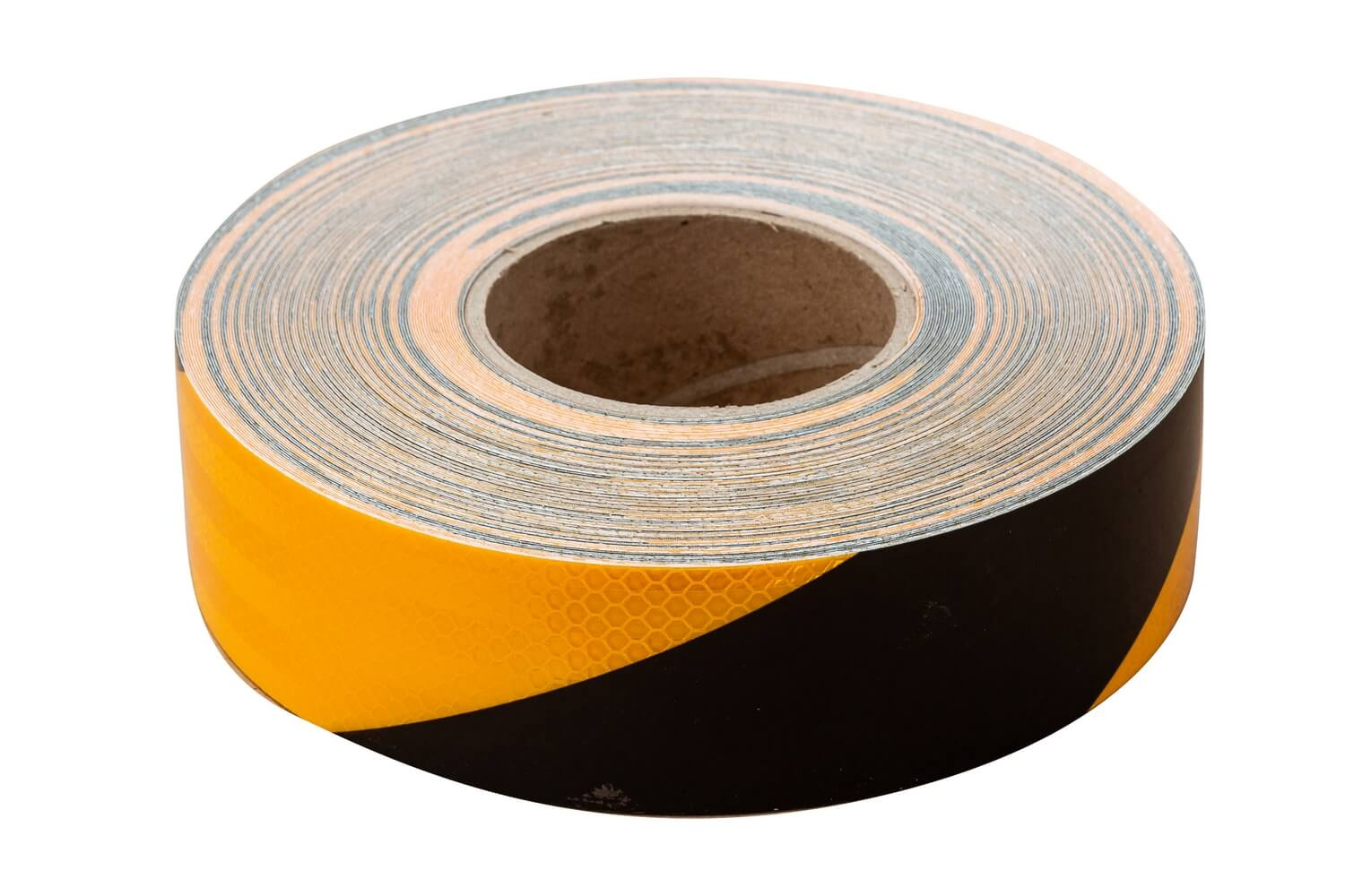 Yellow-black self-adhesive reflective tape - 45 m