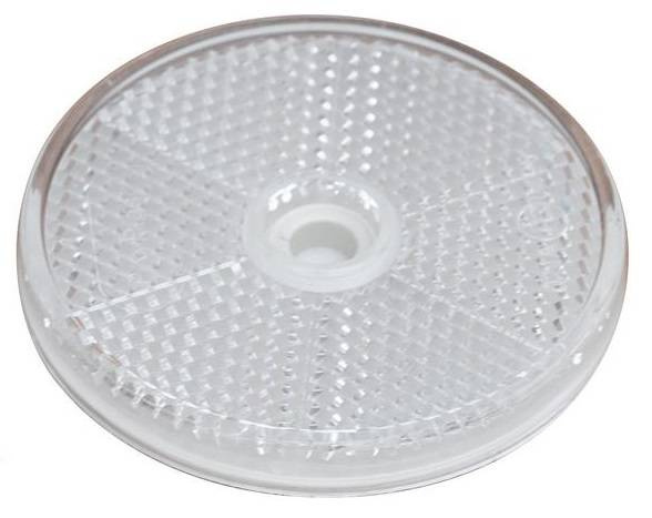 Round white reflector 60 mm with 6 mm mounting hole - UNITRAILER