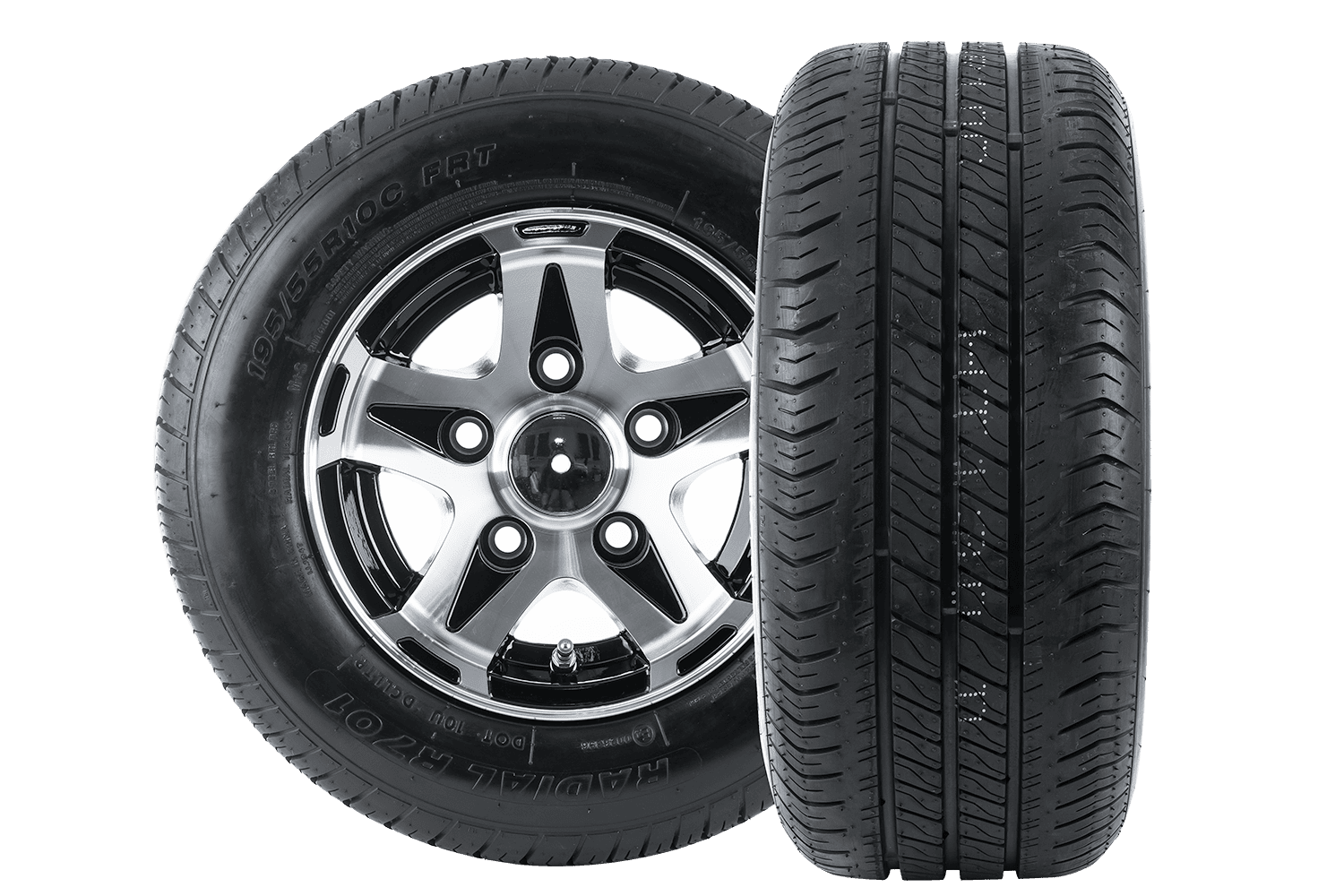 Set of two reinforced wheels for trailer LINGLONG TIRE 195/55 R10C 98/96N ALU RIM UNITRAILER ...