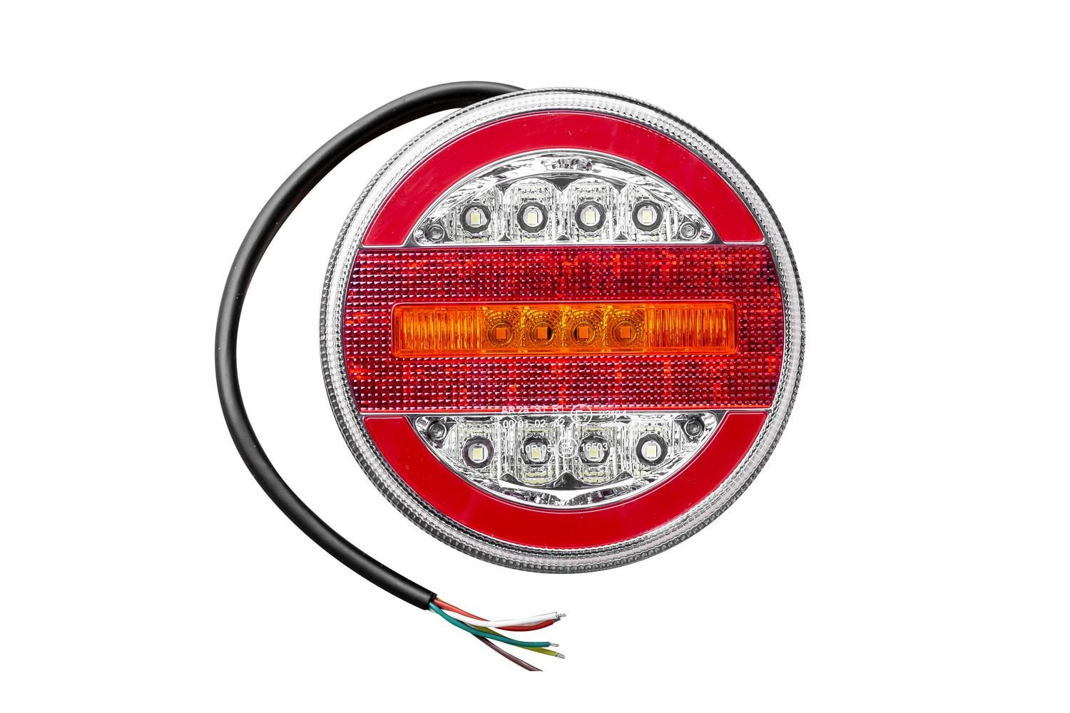 Round rear LED lamp 12-24V with 4 functions