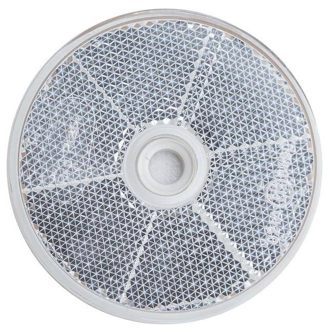 Round white reflector 60 mm with 6 mm mounting hole - UNITRAILER