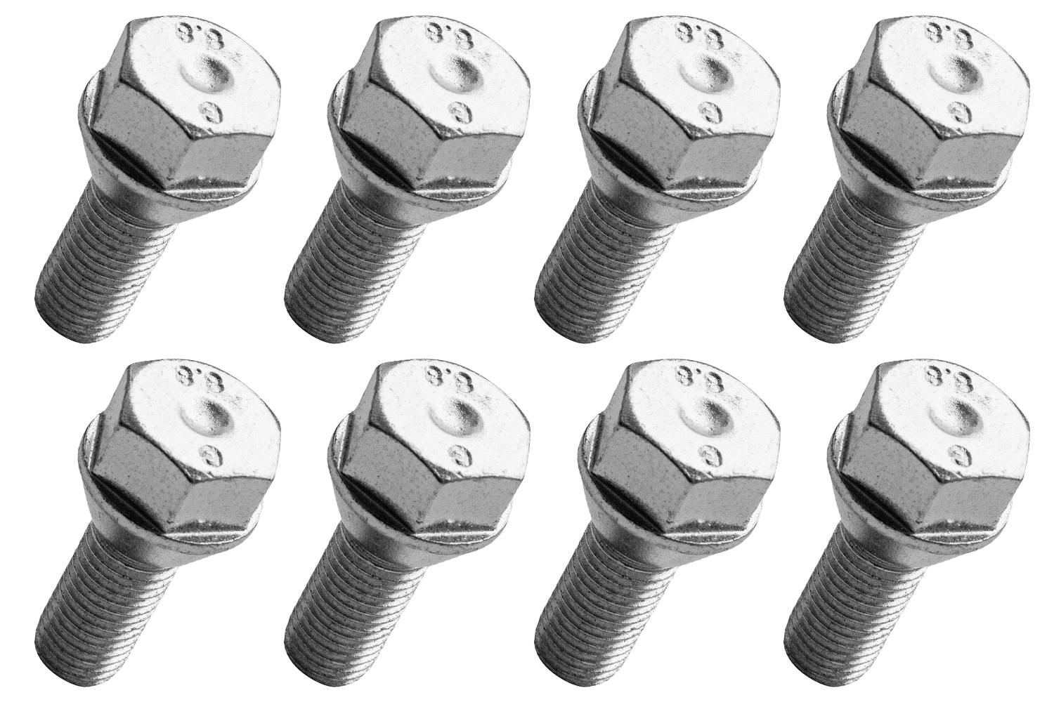 Set of 8 conical screws with flange for unbraked axle up to 750 kg ...