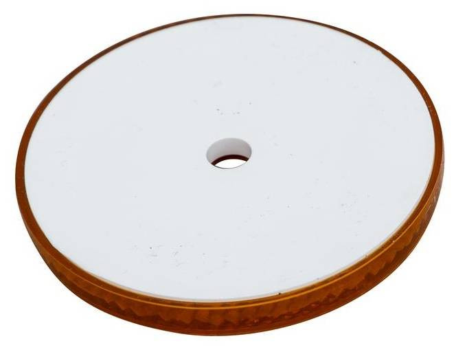Round orange reflector 60 mm with 6 mm mounting hole