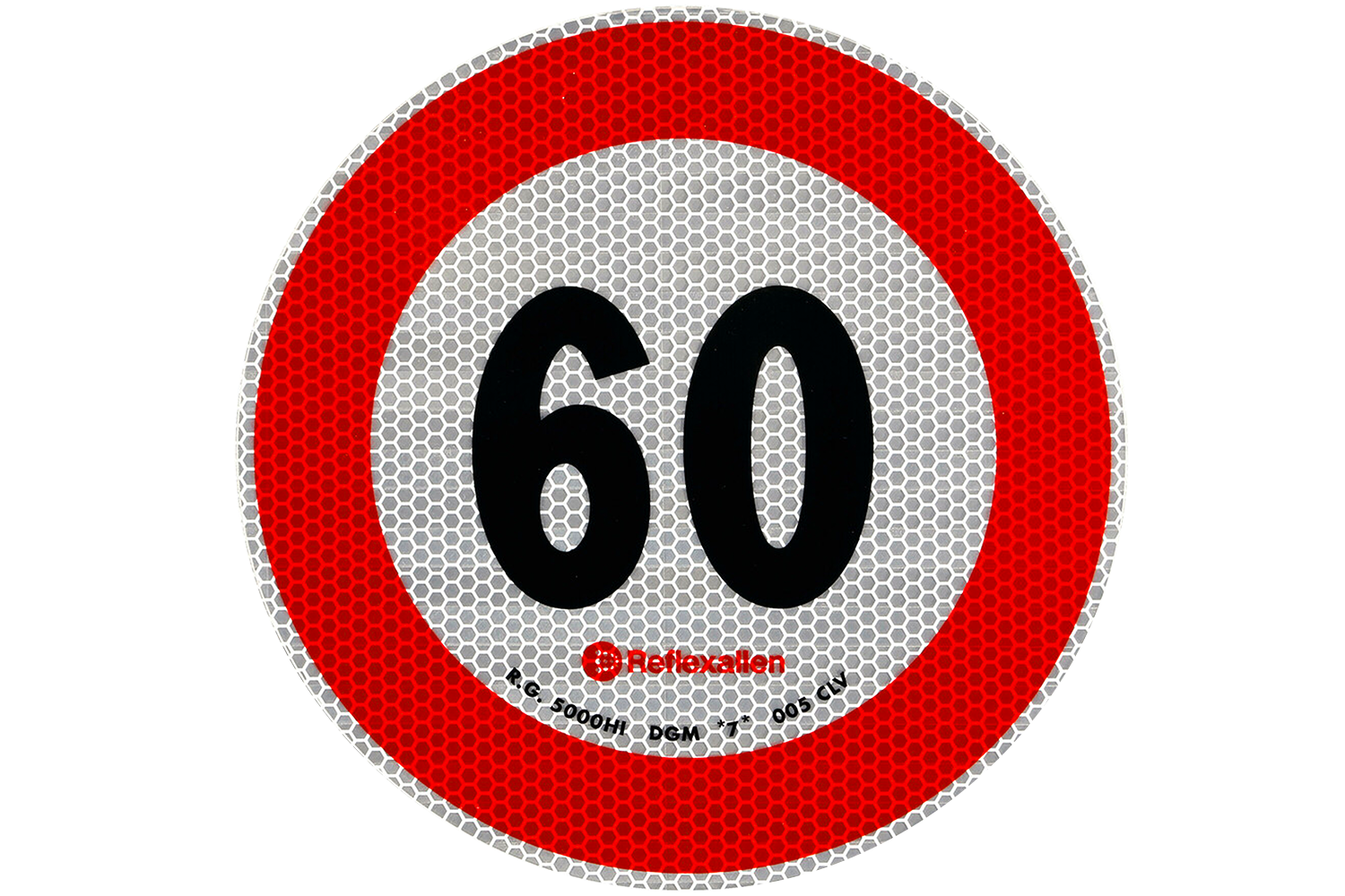 Reflective sticker LAMP speed limit 60 km/h sign B-33 - UNITRAILER