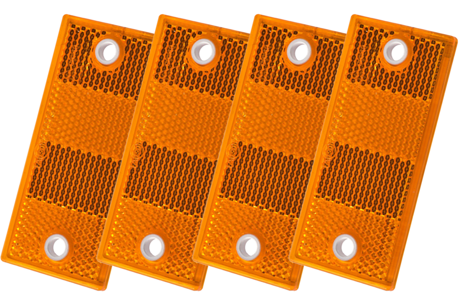 Set: four yellow rectangular reflectors 90x40 mm with holes - UNITRAILER